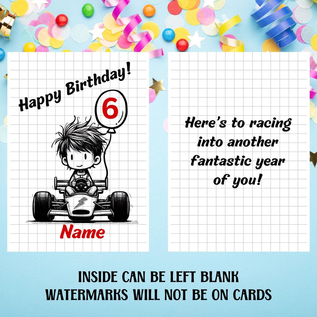 5x7 Custom/personalized Race Car Driver Happy Birthday Greeting Card - Etsy
