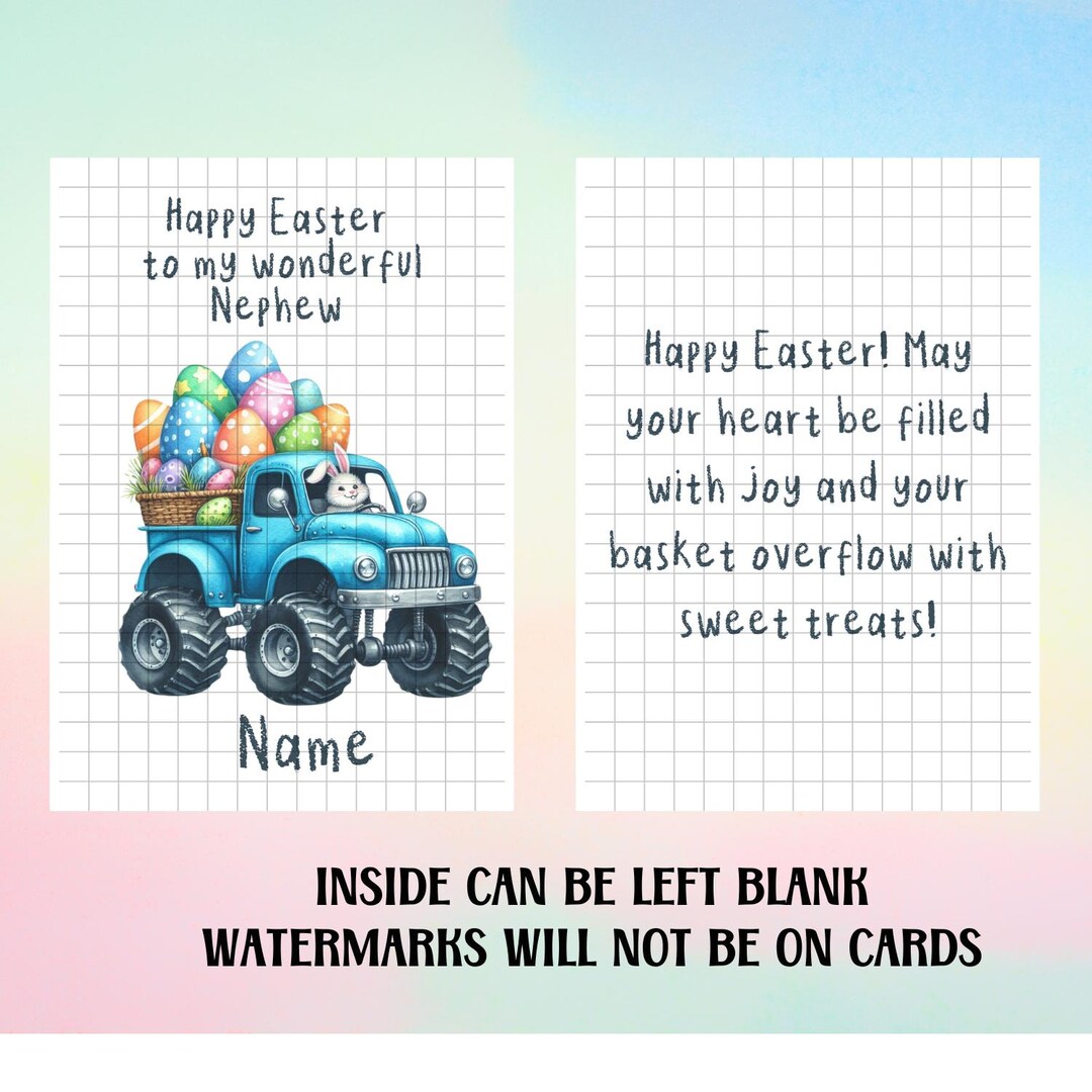 5x7 Custom/personalized Easter Monster Truck Greeting Card - Etsy