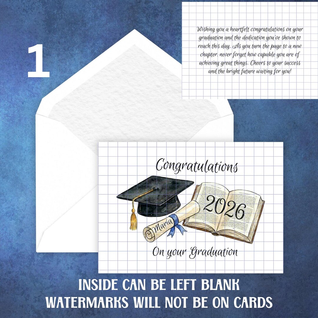 5 X 7 Inch Custom/personalized Graduation Greeting Card Wishes - Etsy