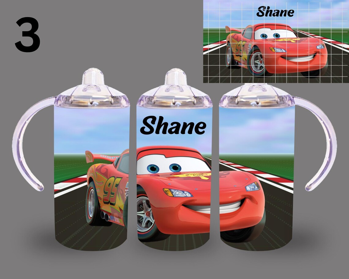 12oz. Custom/personalized Cars Mater and Lightning Mcqueen Sippy Cup ...