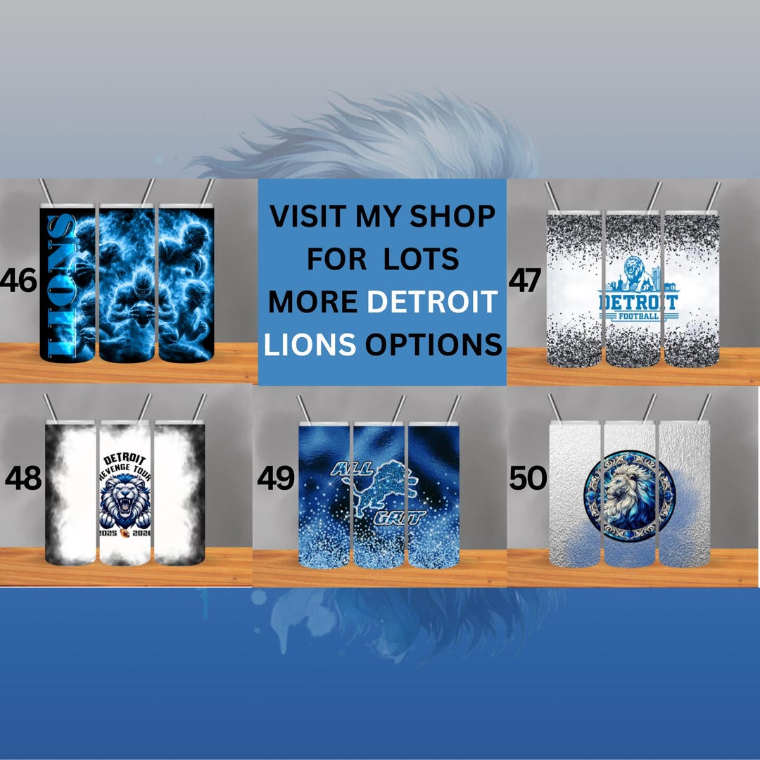 20oz. Detroit Football Skinny Straight Tumblers - Etsy