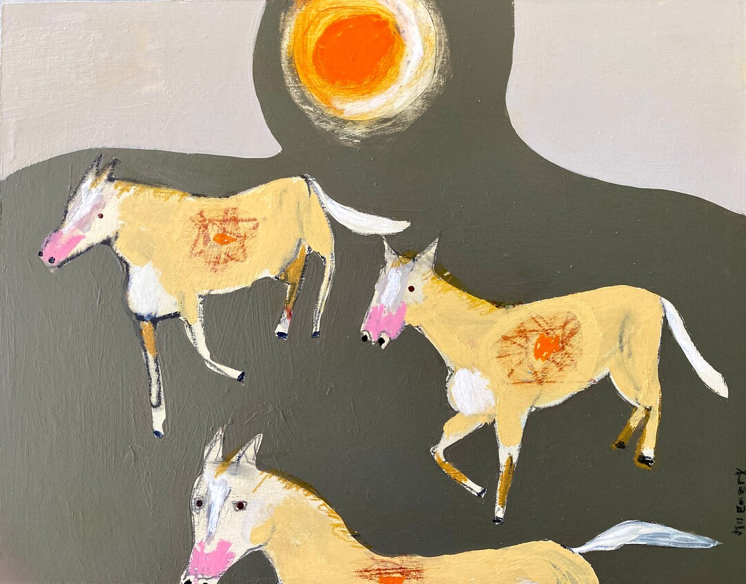 Horse Painting EMERY Original Painting 'horses Wild and Free ' Jill ...