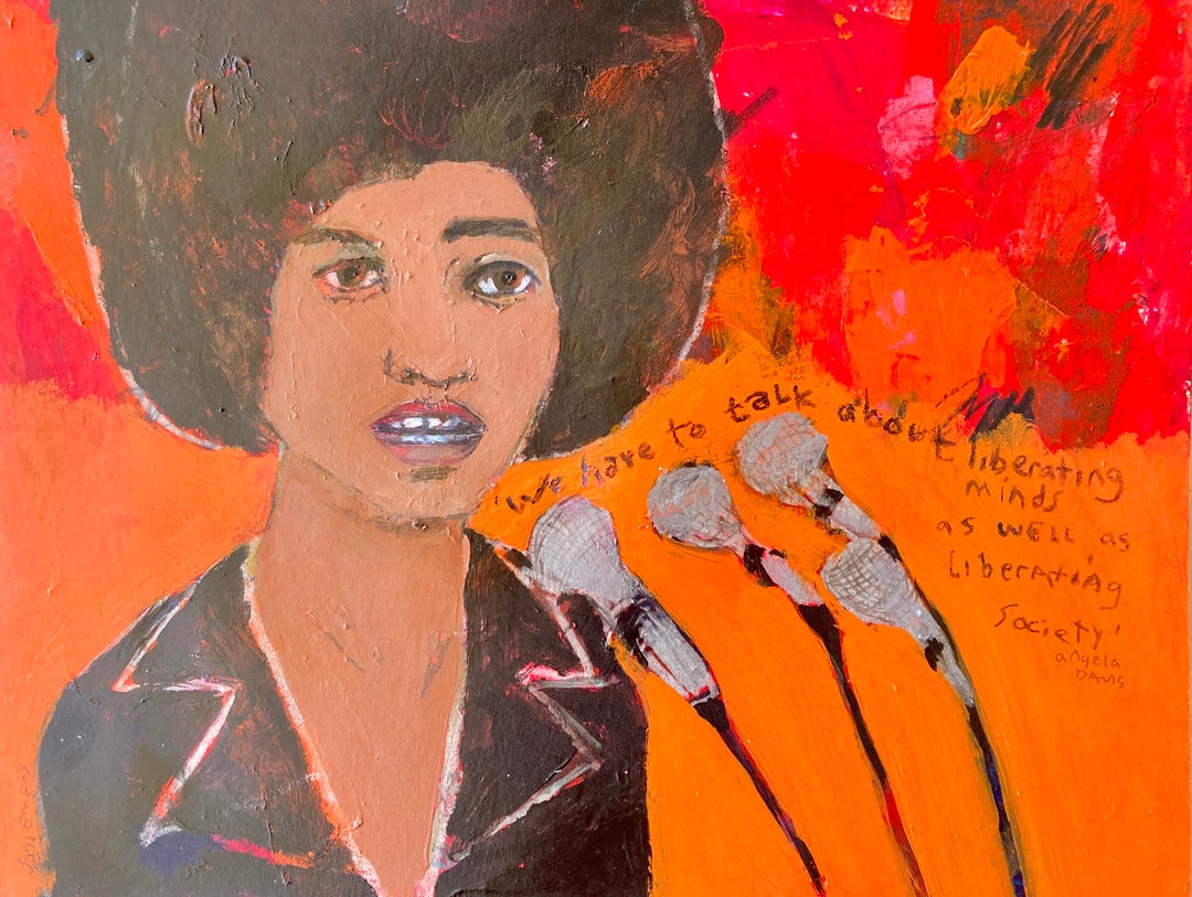 Angela Davis Original Art Jill Emery Folk Art Feminist Social Justice ...