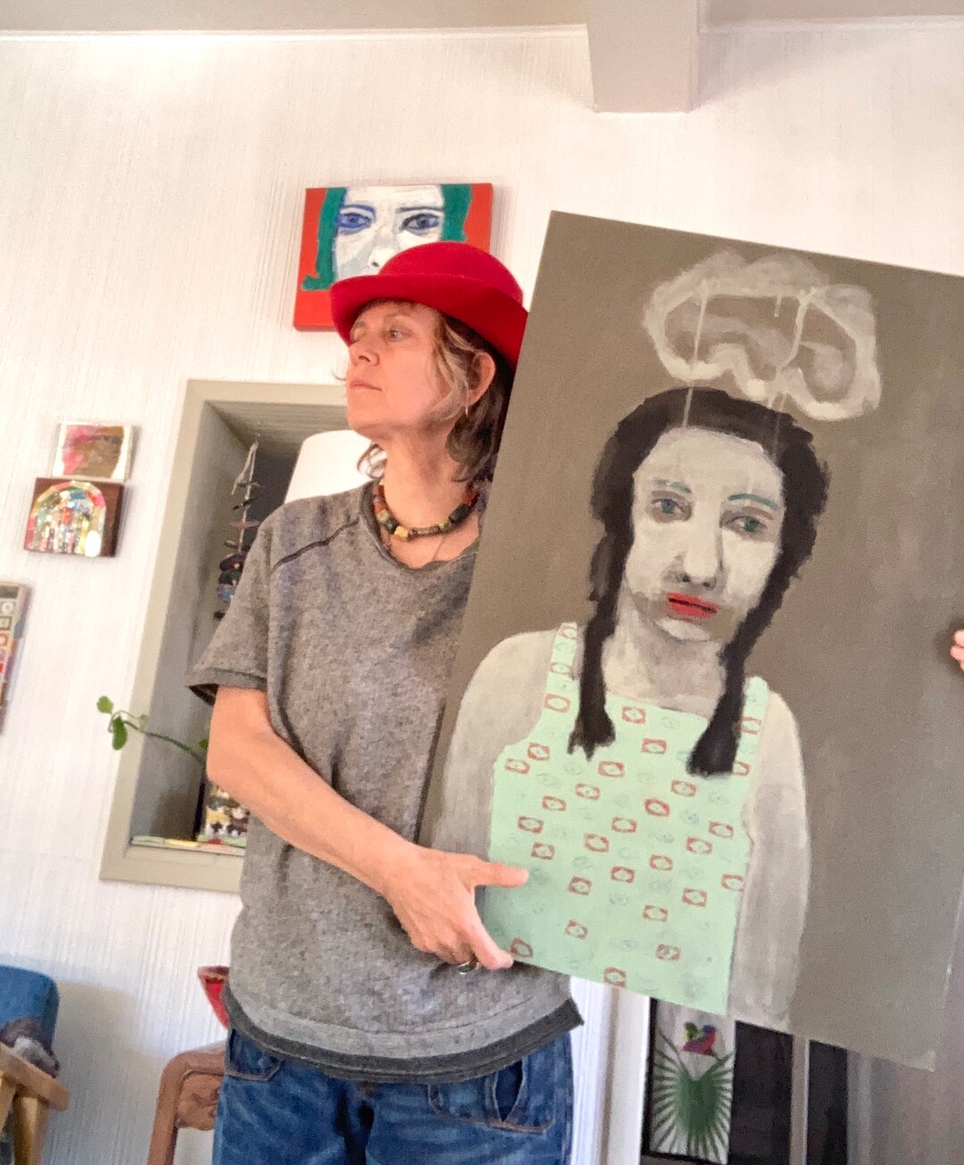 Her Unwanted Accessory Jill Emery Large Original Painting Folk Art ...