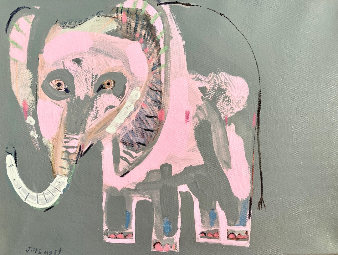 Kindness for All Jill Emery Folk Art Elephant Art Original Art Folk ...