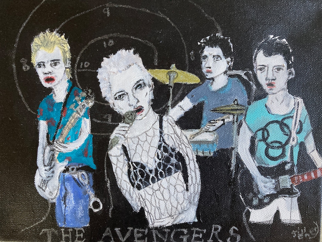 The Avengers Jill Emery Punk Rock Folk Art Original Painting Free Us ...