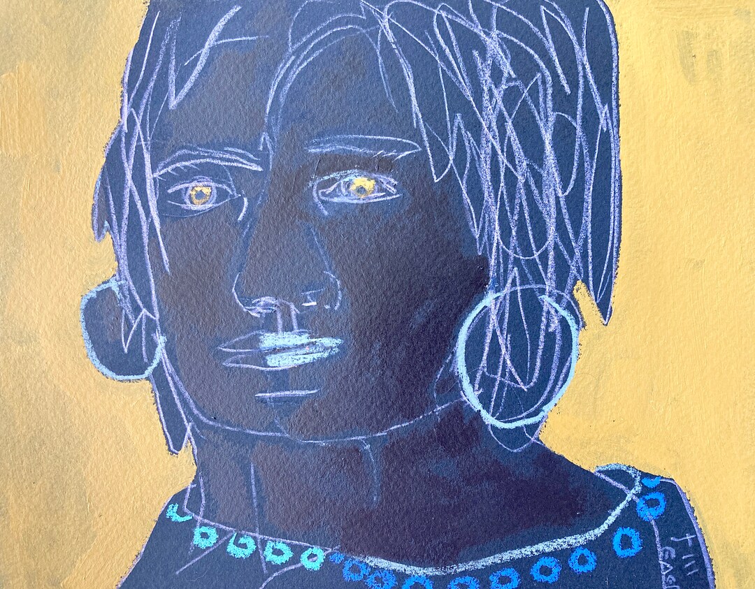 Facing Complexities Jill Emery Folk Art Expressionism Woman Portrait ...