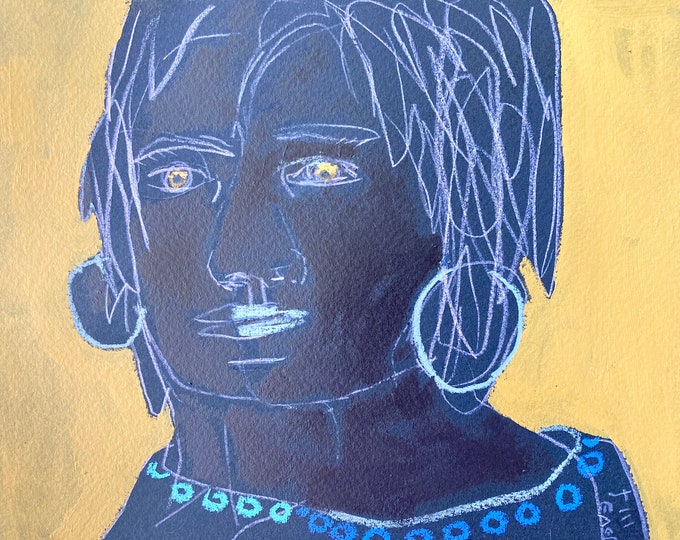 Facing Complexities Jill Emery Folk Art Expressionism Woman Portrait ...