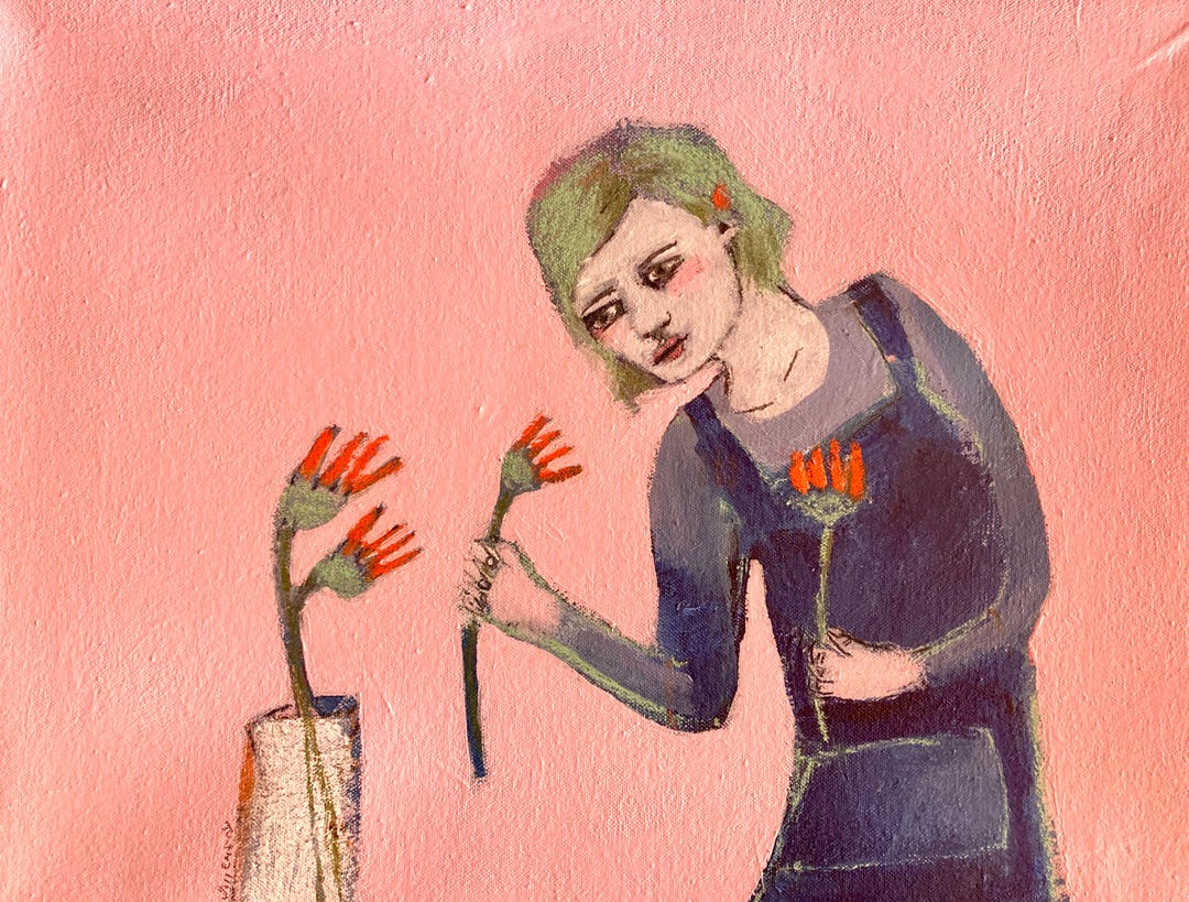 Jill Emery She Chooses Healthy Distractions Folk Art Contemporary Art ...