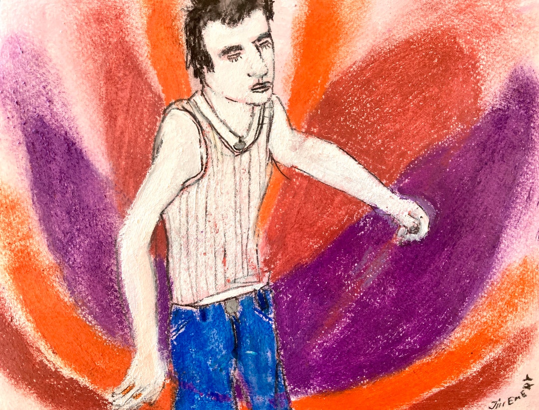 Today He Feels Good Jill Emery Folk Art Expressionism Original Painting ...