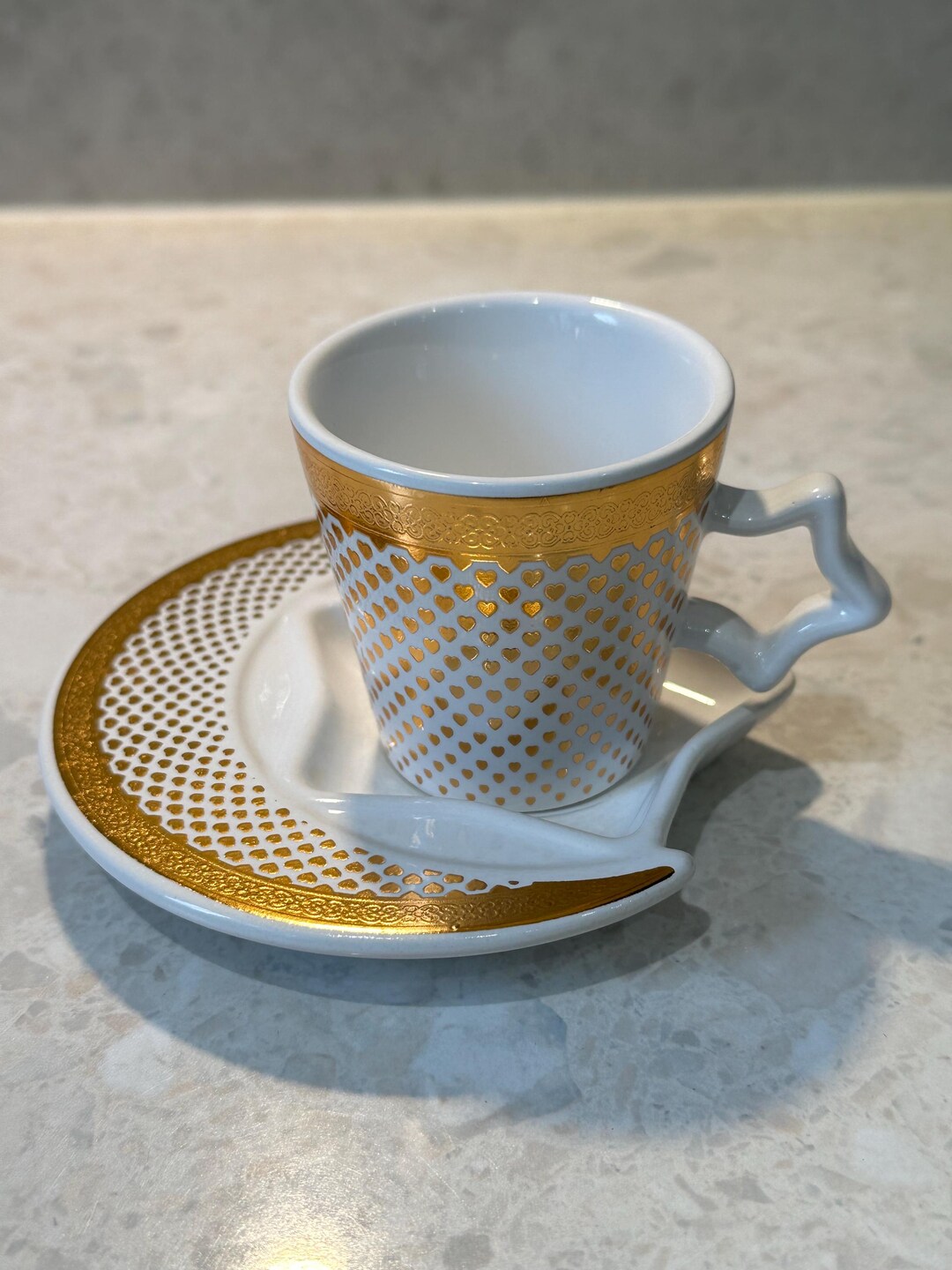 Small Turkish Coffee Arab Kawa Tea Set 12 Piece Serving Cups and Saucer ...