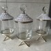 Set of 3 Tier Silver Crushed Diamond Crystal Filled Candle Holder Home ...