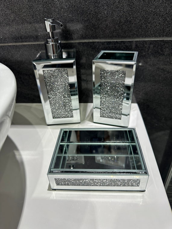 Diamond Bathroom Set Tahari Claudia 4 Piece White Diamond Bathroom