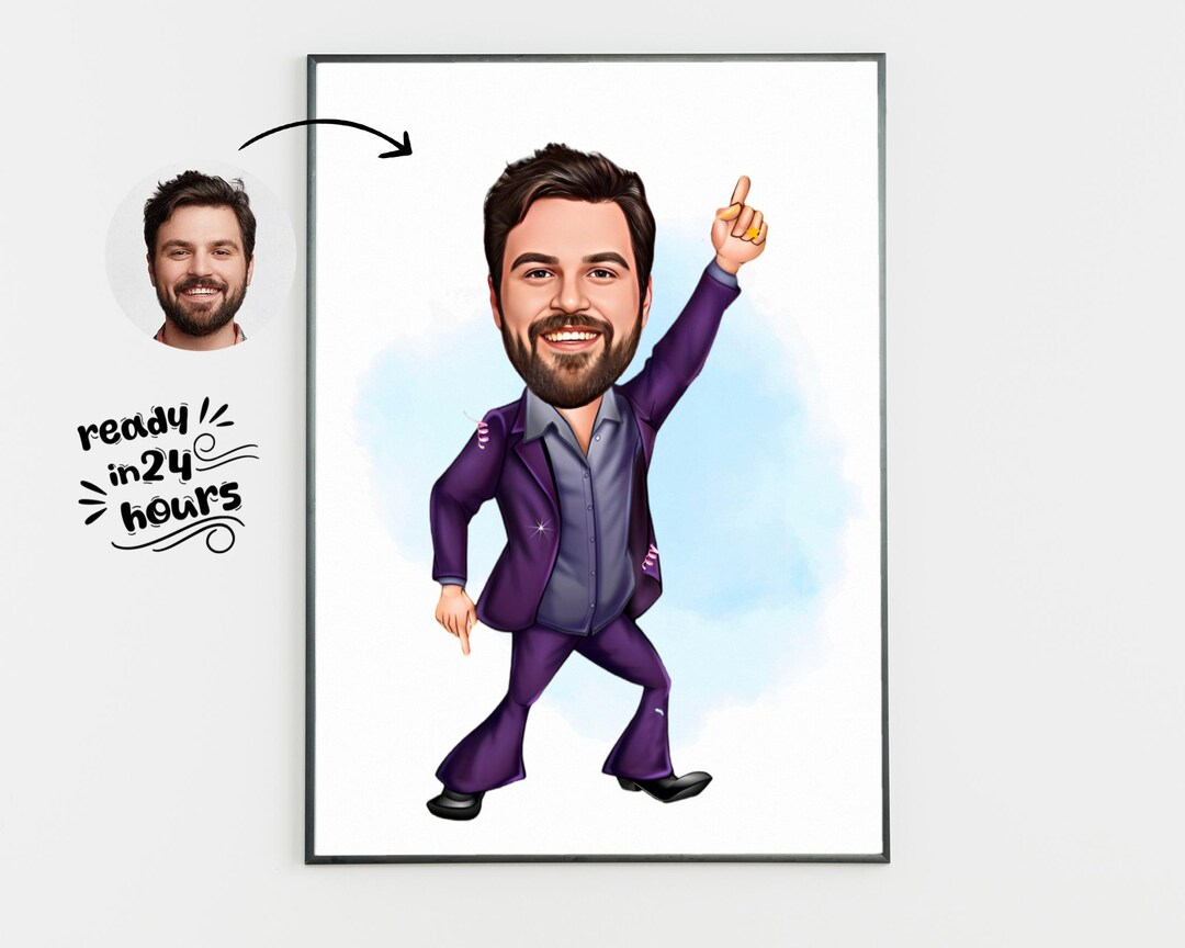 Custom Dancer Cartoon Portrait, Dancer Caricature, Gift for Dancer ...