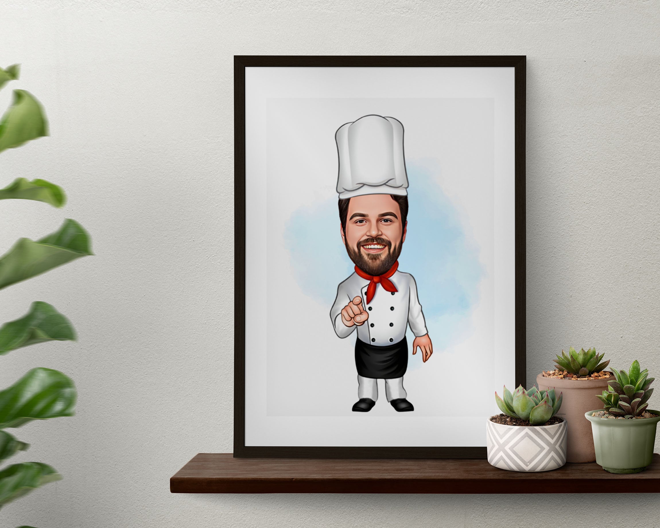 Custom Male Chef Cartoon Portrait, Chef Caricature, Gift for Chef ...