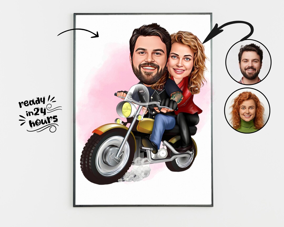 Custom Couple Cartoon Portrait, Couple Portrait, Couple Gift, Couple ...