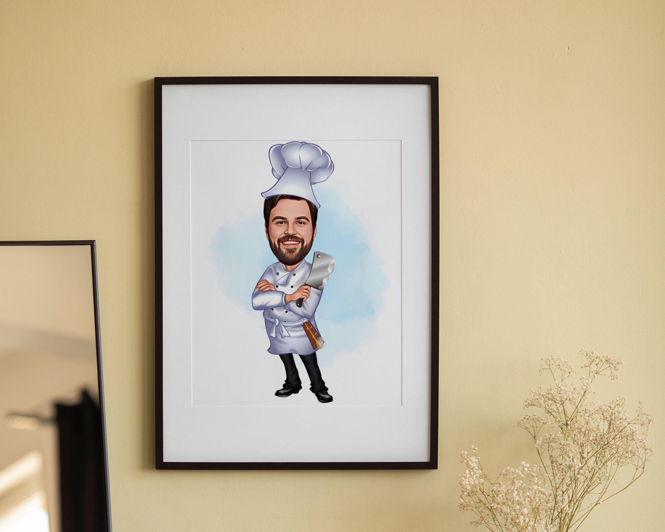 Custom Male Chef Cartoon Portrait, Chef Caricature, Gift for Chef ...