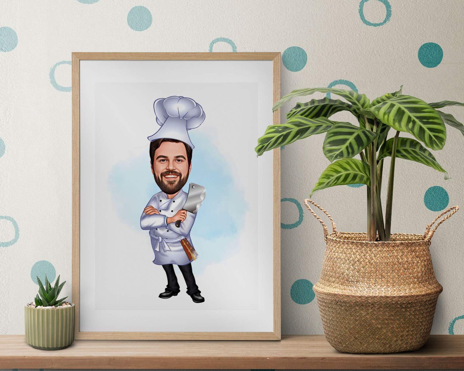 Custom Male Chef Cartoon Portrait, Chef Caricature, Gift for Chef ...