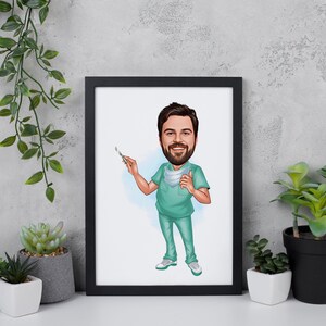 Personalized Surgeon Cartoon Portrait, Surgeon Portrait, Surgeon Gift ...