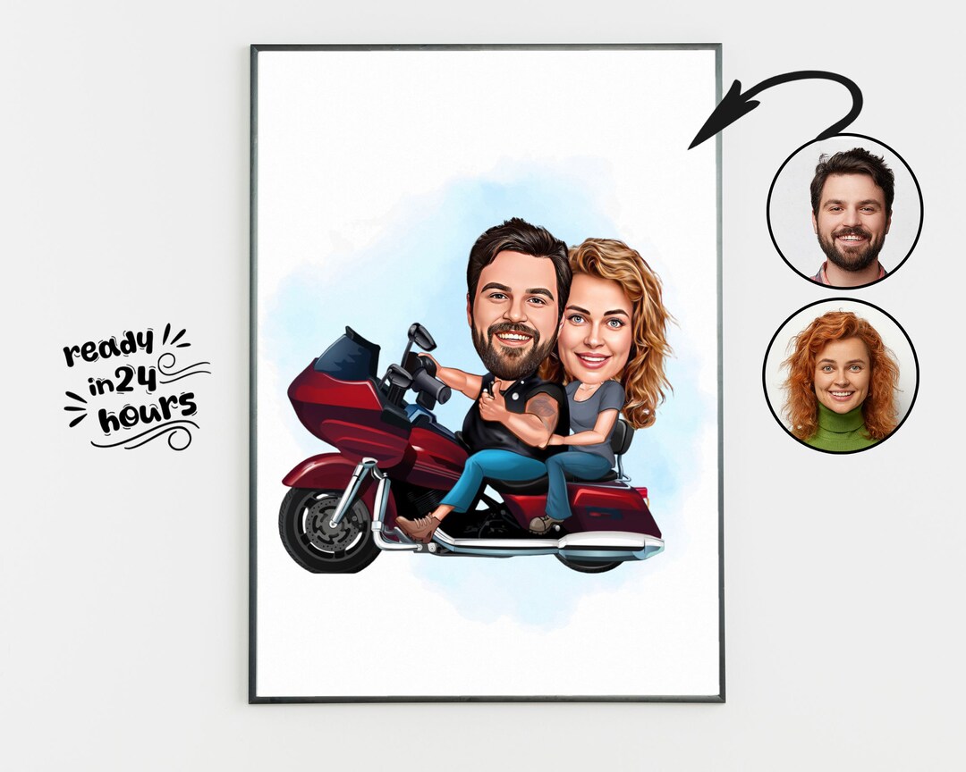 Custom Couple Cartoon Portrait, Couple Portrait, Couple Gift, Couple ...