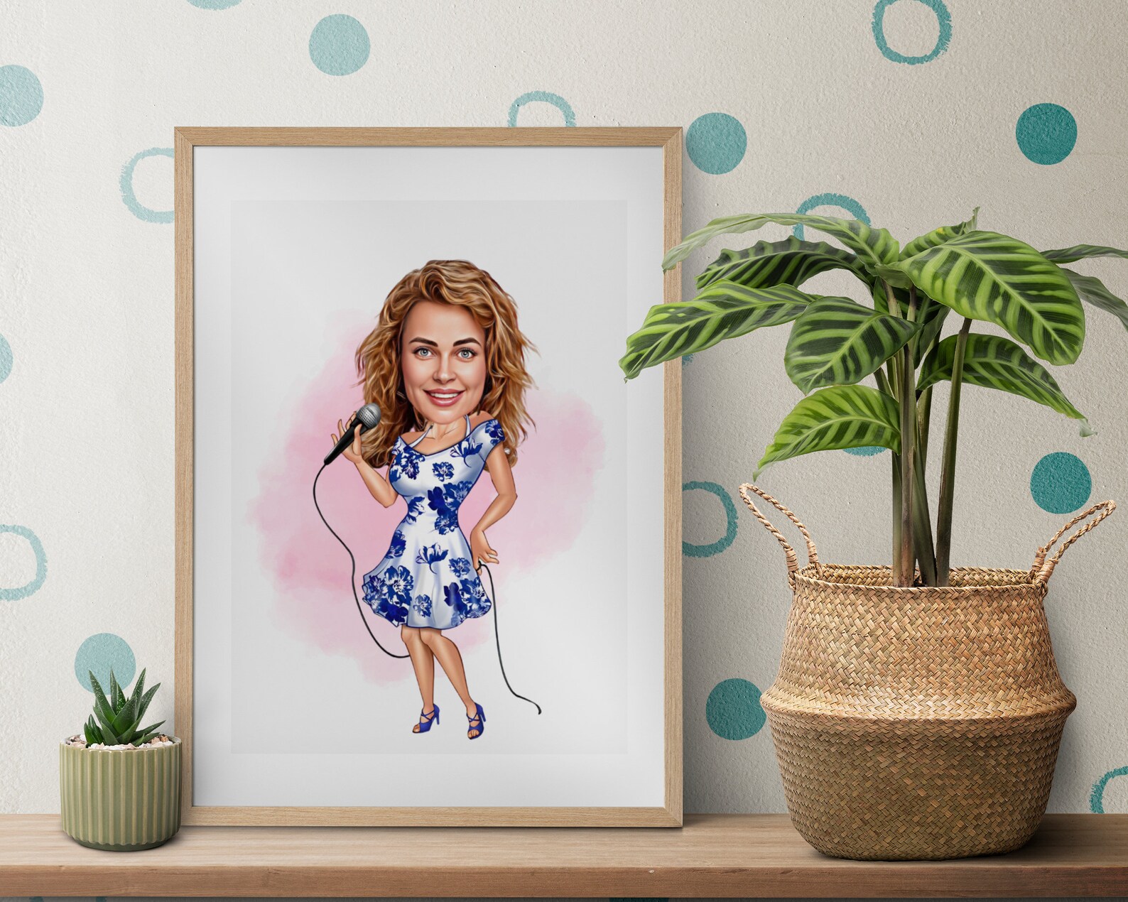 Custom Singer Cartoon Portrait, Singer Caricature, Gift for Singer ...
