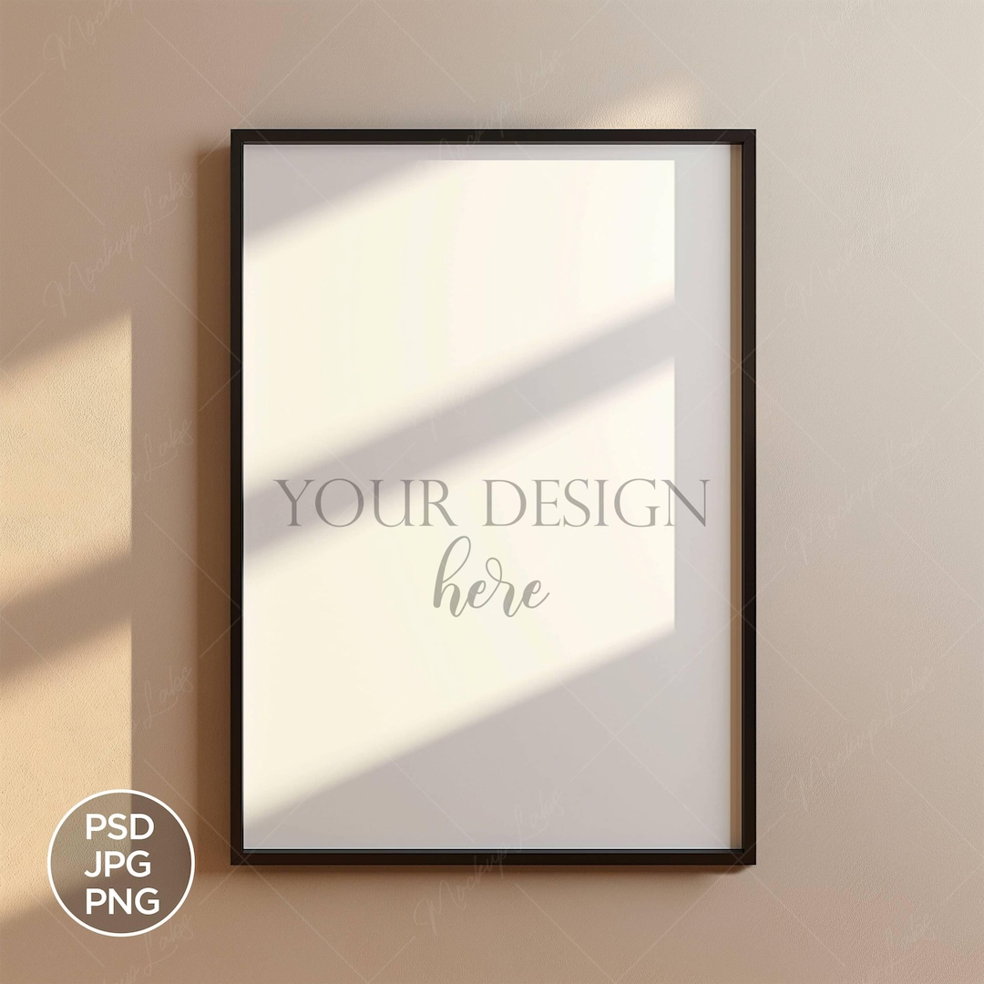 DIN A Black Frame Mockup/modern Digital Mockup/iso Minimalist Wood ...