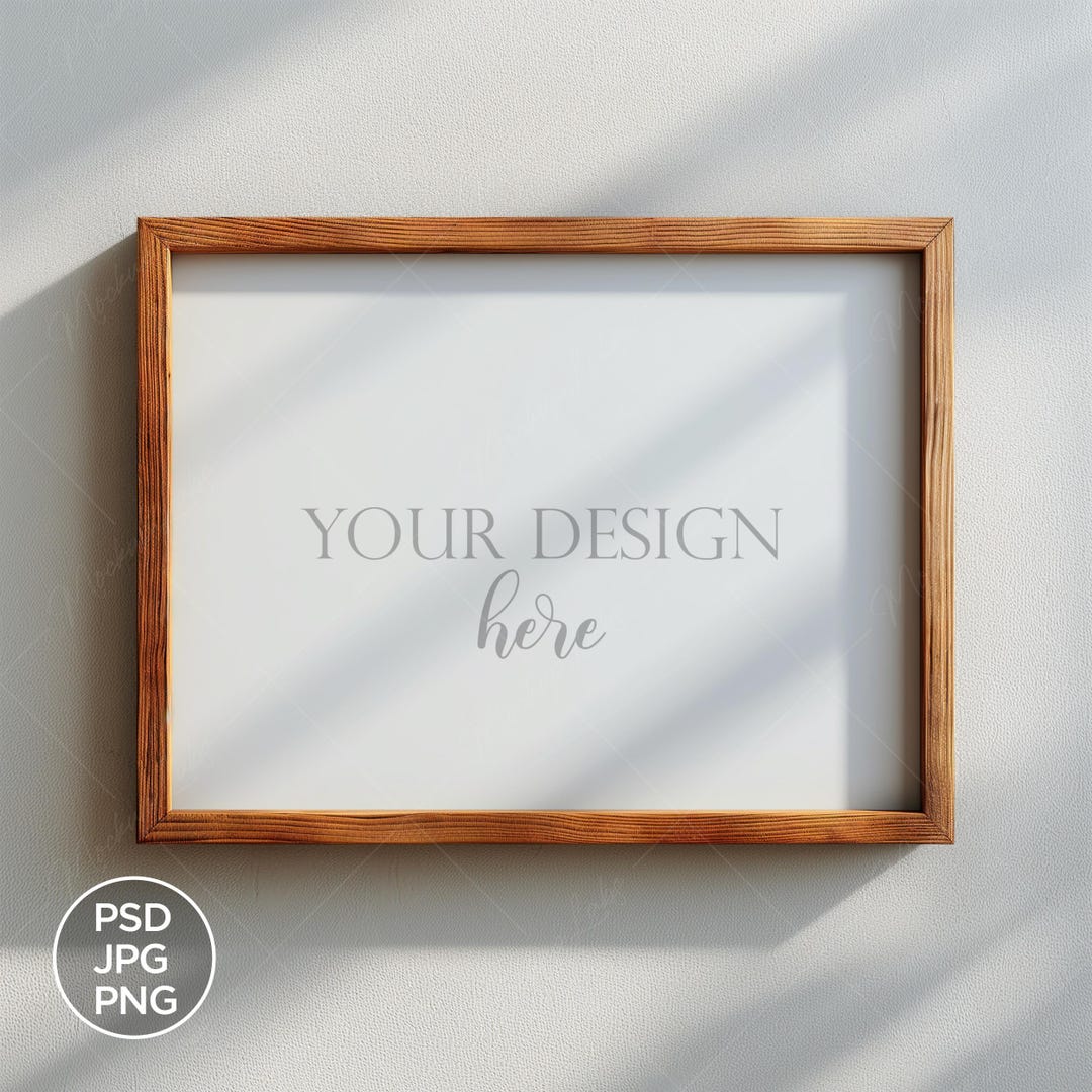 4x3 Frame Mockup, Rustic Frame Mockup, 4:3 Horizontal Frame, Wood Frame ...
