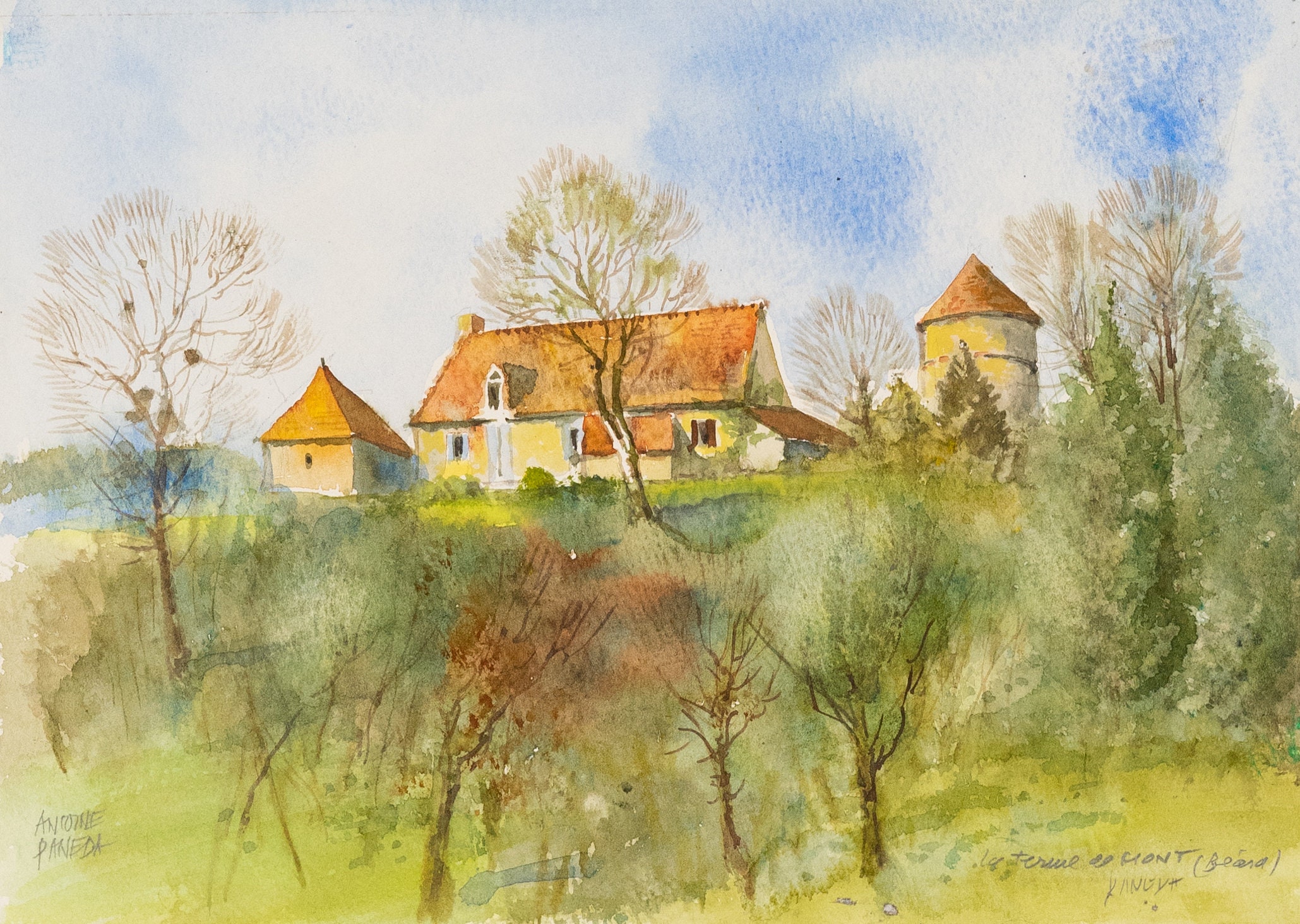 Antoine Paneda 1929 La Ferme Du Mont béard Original Watercolor - Etsy