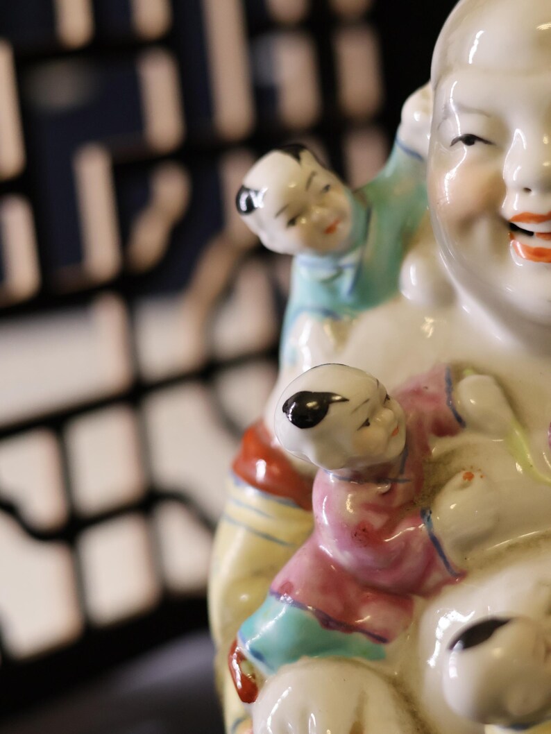 1980s Chinese Fertility Buddha Statue | Traditional Blessing for Family ...