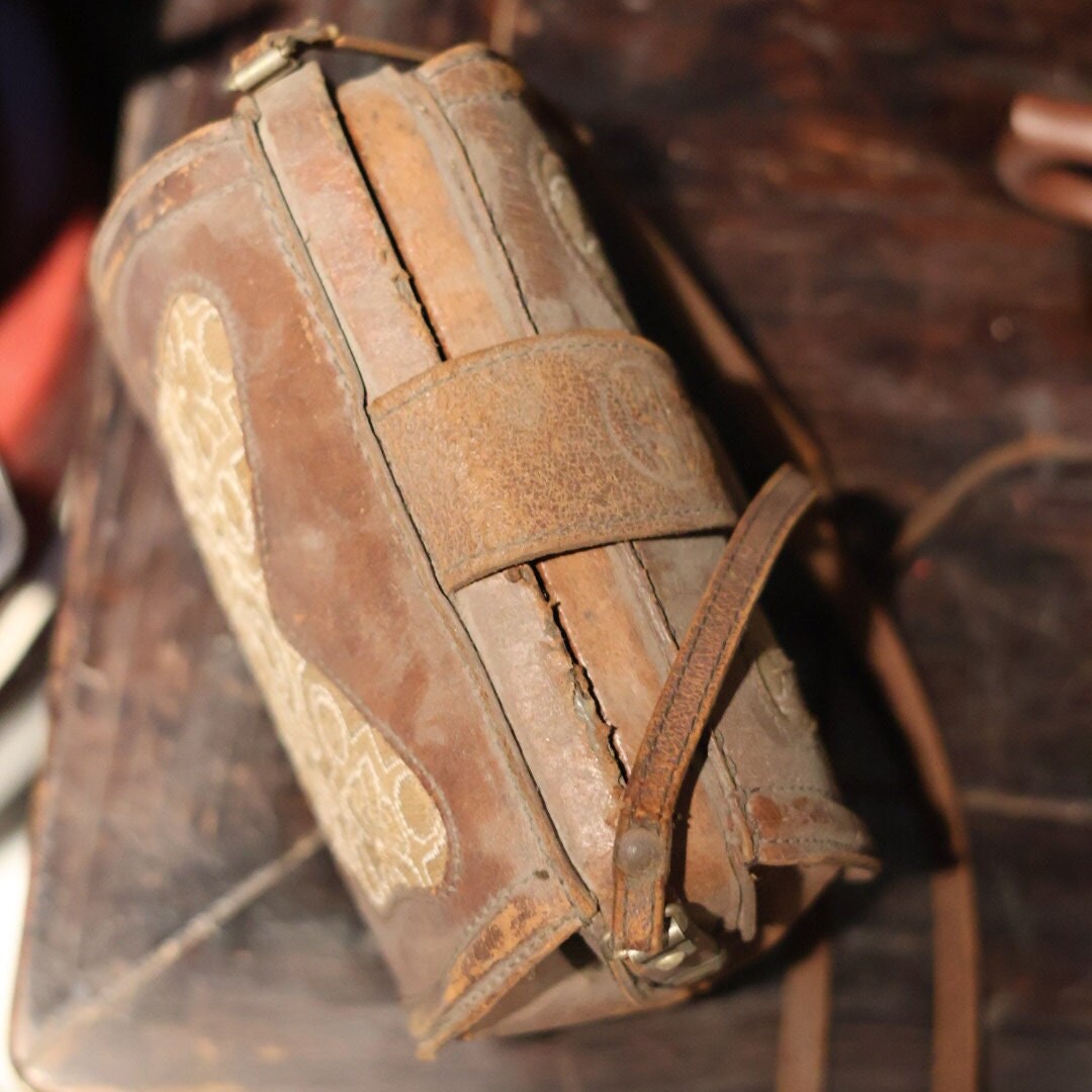 1970s Rare Vintage Western Leather Sling Bag,crossbody Bag With ...