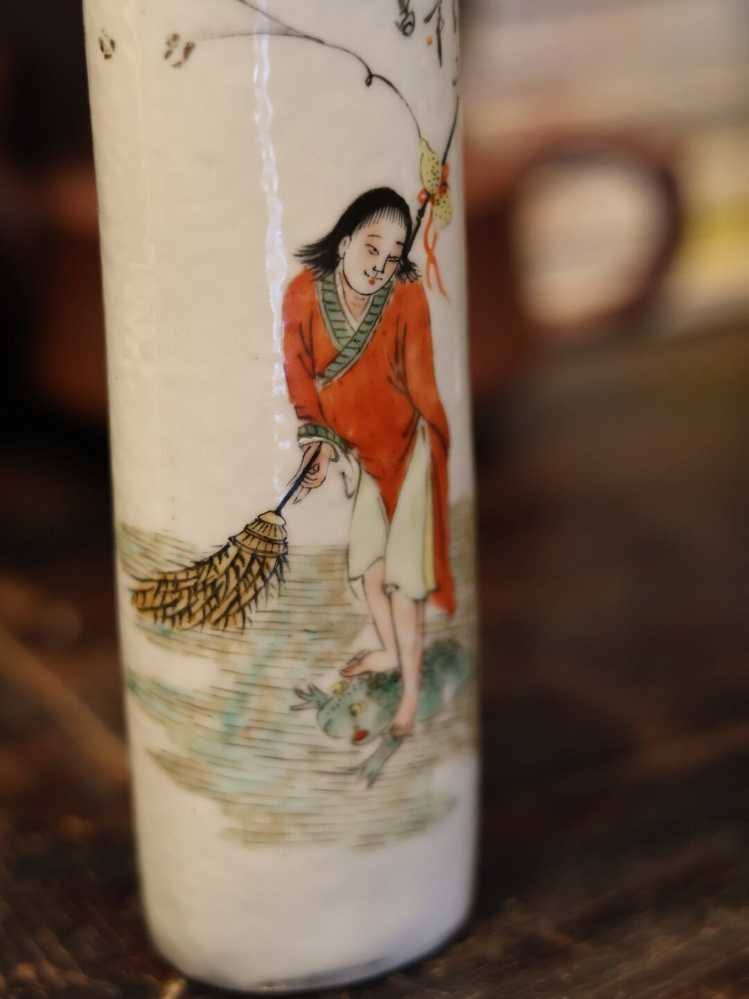 1950s Hand-painted Ancient Liu Hai Playing With Golden Toad Incense ...