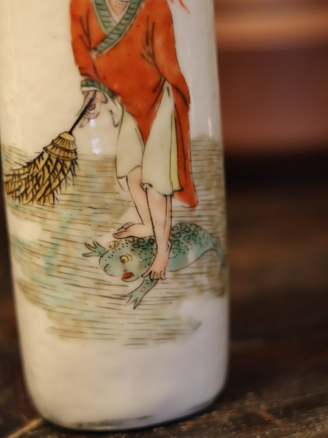 1950s Hand-painted Ancient Liu Hai Playing With Golden Toad Incense ...