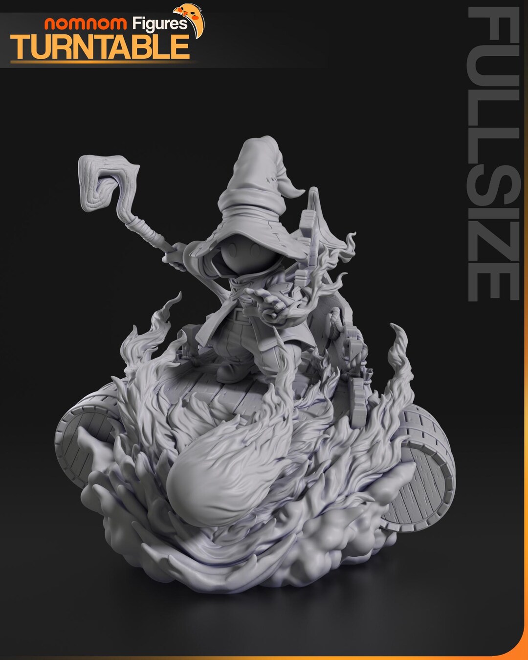 3D Printed Shy Wizard Chibi: RPG Figure, Gaming Collectible Model Kit ...