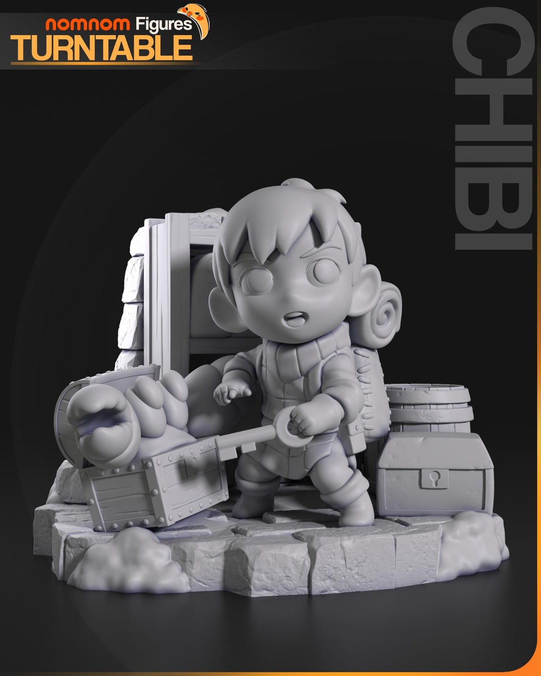 Chibi Dungeon Gnome 3D Printed Collectible Figure Gift for Manga ...