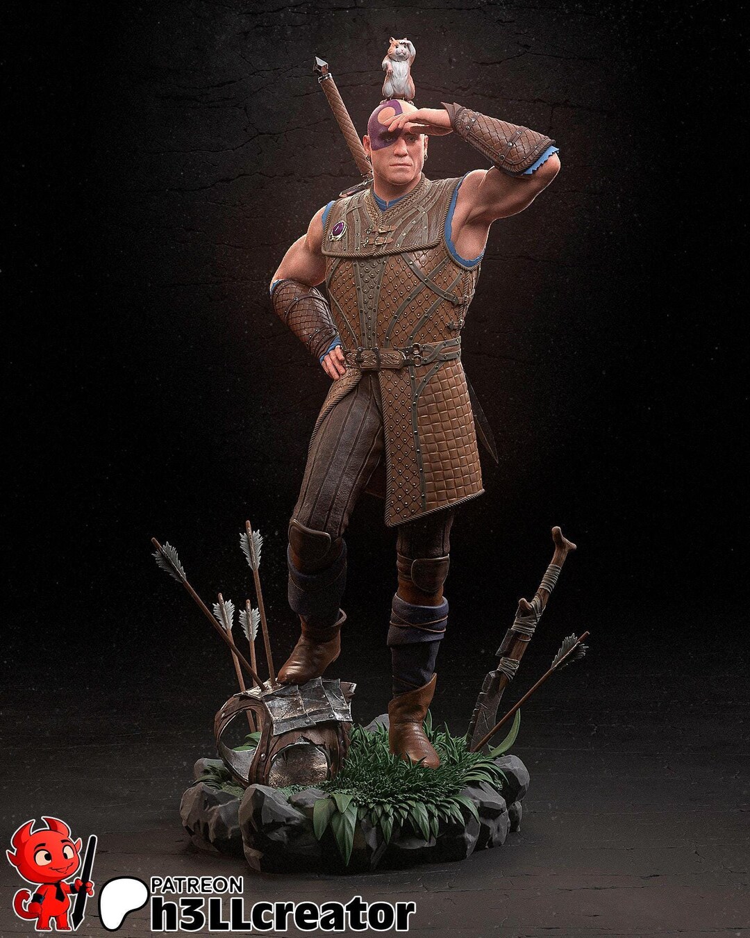 Stone Lord and Hamster: 3D Printed Fantasy RPG Figure - Etsy UK