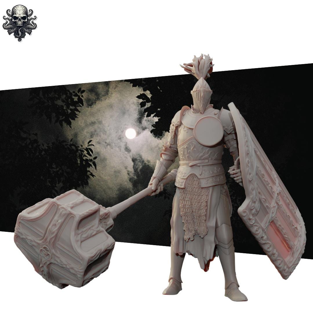 Plume Knight 3D Printed 12K Max-res Collectible Mini Gift for Soulslike ...