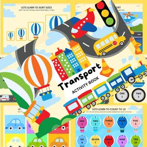 Transport Toddler and Kids Busy Book Activity Pages Digital Download - Etsy