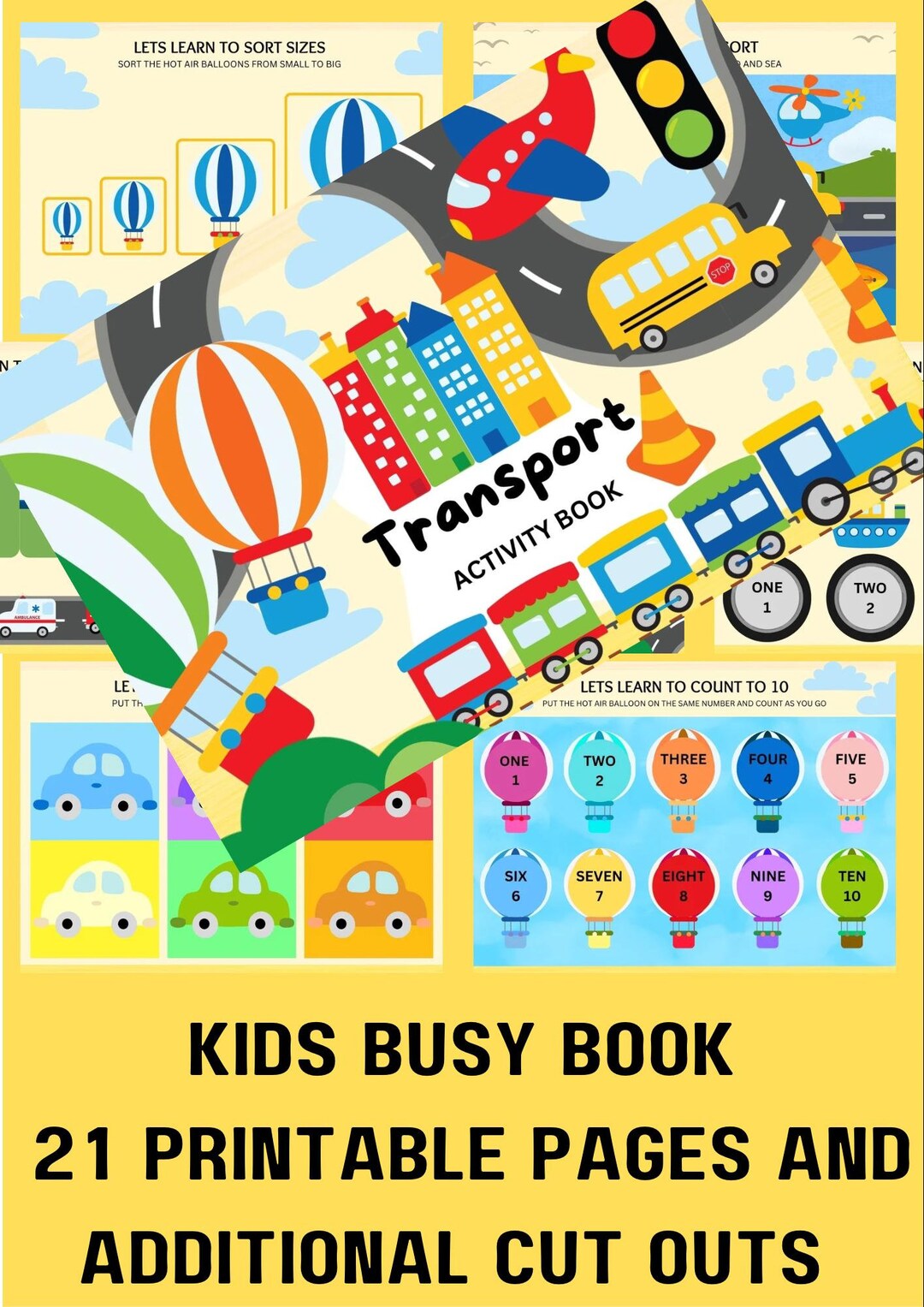 Transport Toddler and Kids Busy Book Activity Pages Digital Download - Etsy
