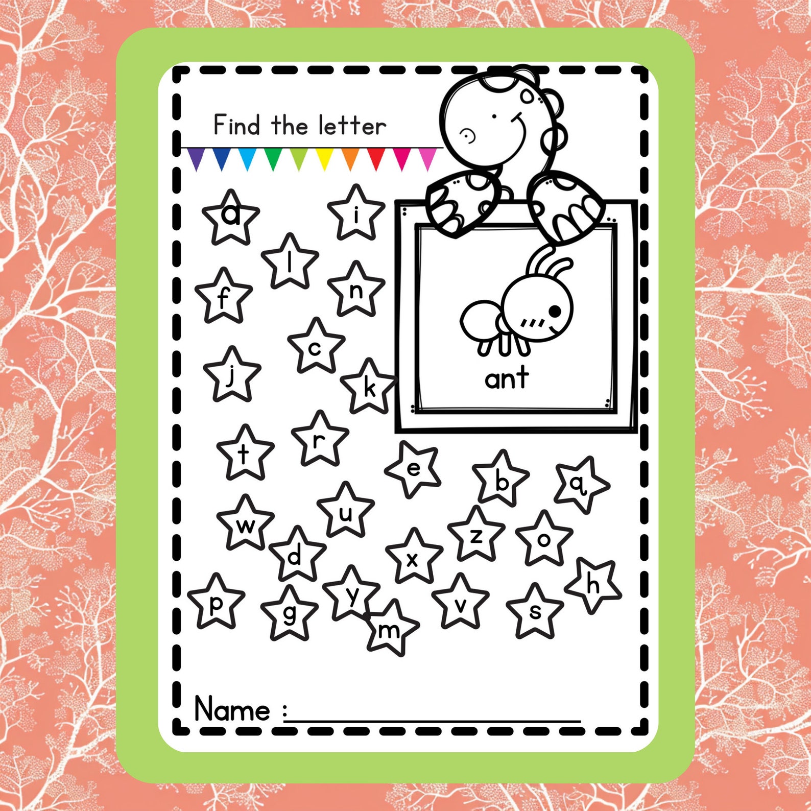 A-Z Handwriting Exercises and Vocabulary Learning for Kindergarten ...