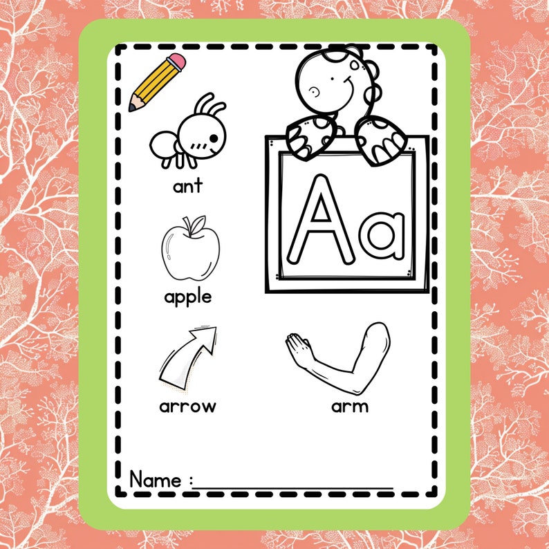 A-Z Handwriting Exercises and Vocabulary Learning for Kindergarten ...