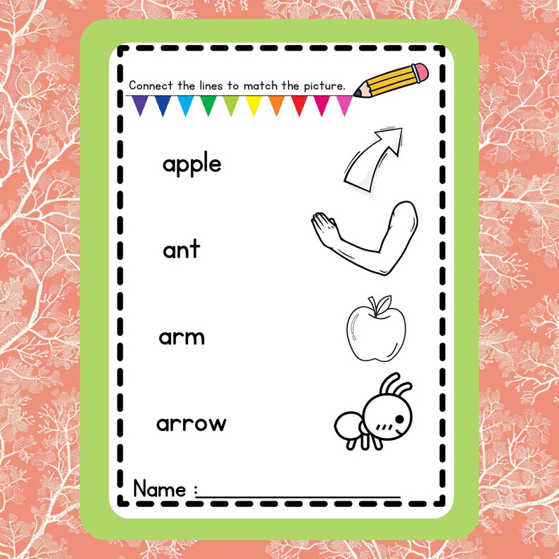A-Z Handwriting Exercises and Vocabulary Learning for Kindergarten ...
