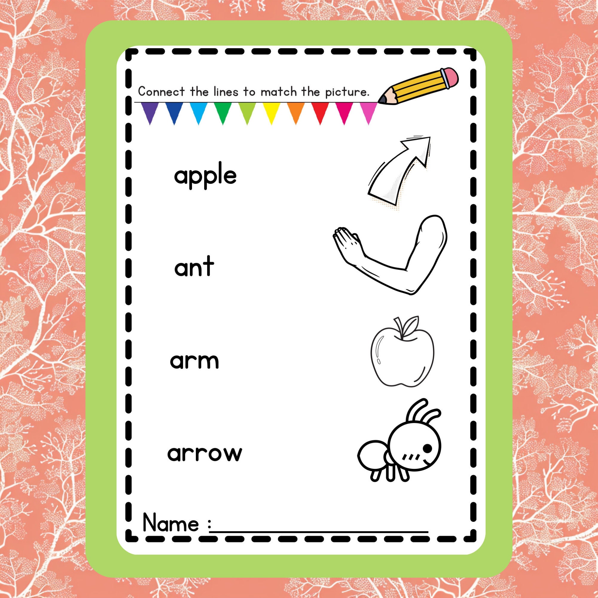 A-Z Handwriting Exercises and Vocabulary Learning for Kindergarten ...