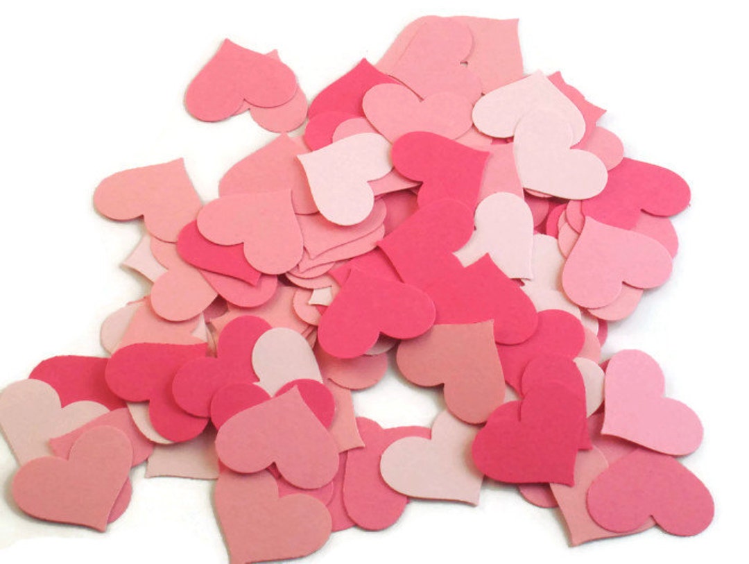 Funfetti Paper Confetti Die Cut Hearts in Pink Pop Quantity 400 - Etsy