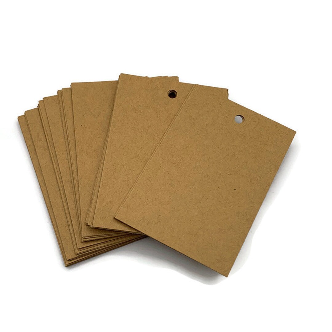Kraft Gift Tags: Hand Punched Card Stock Tags, Set of 50 - Etsy