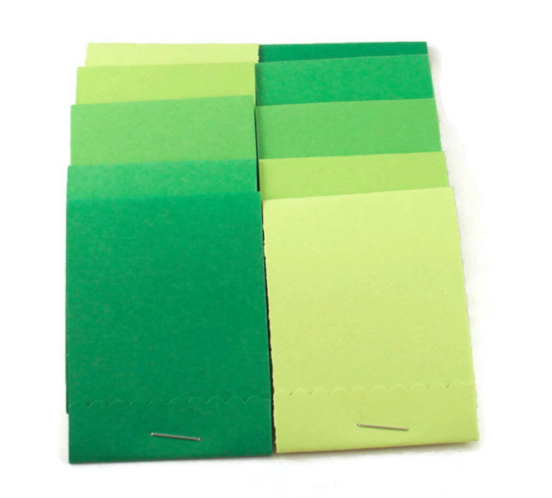 20 Matchbook Notepads Match Books Mini Note Pads in Fresh Greens - Etsy