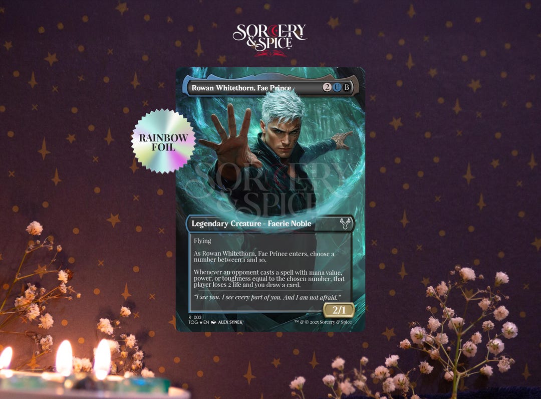 Rowan Whitethorn, Fae Prince - Mtg-compatible Trading Card - Rainbow ...
