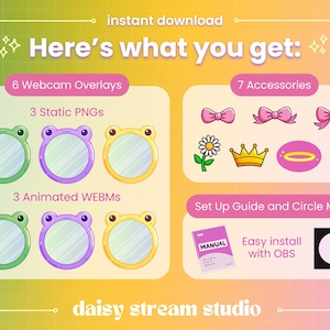 Animated Froggy Webcam Overlay Pack | Webcam Borders and Decorations ...