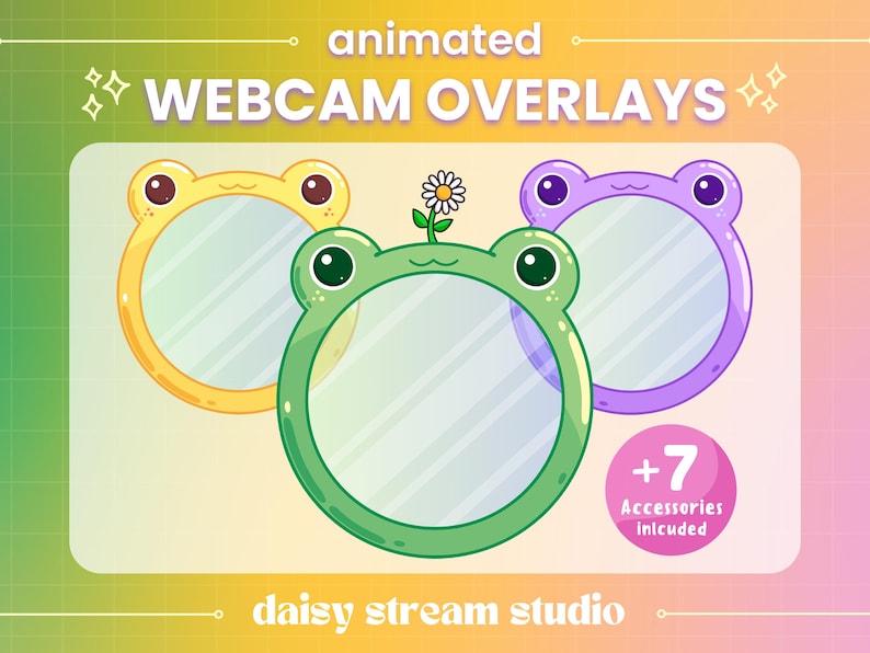 Animated Froggy Webcam Overlay Pack | Webcam Borders and Decorations ...