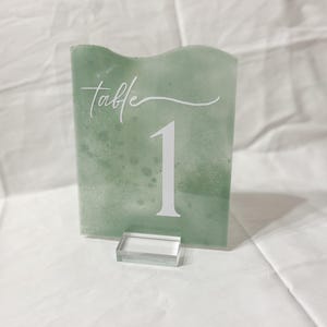 Faux Sea Glass Table Numbers With Driftwood Stands for Coastal Weddings ...
