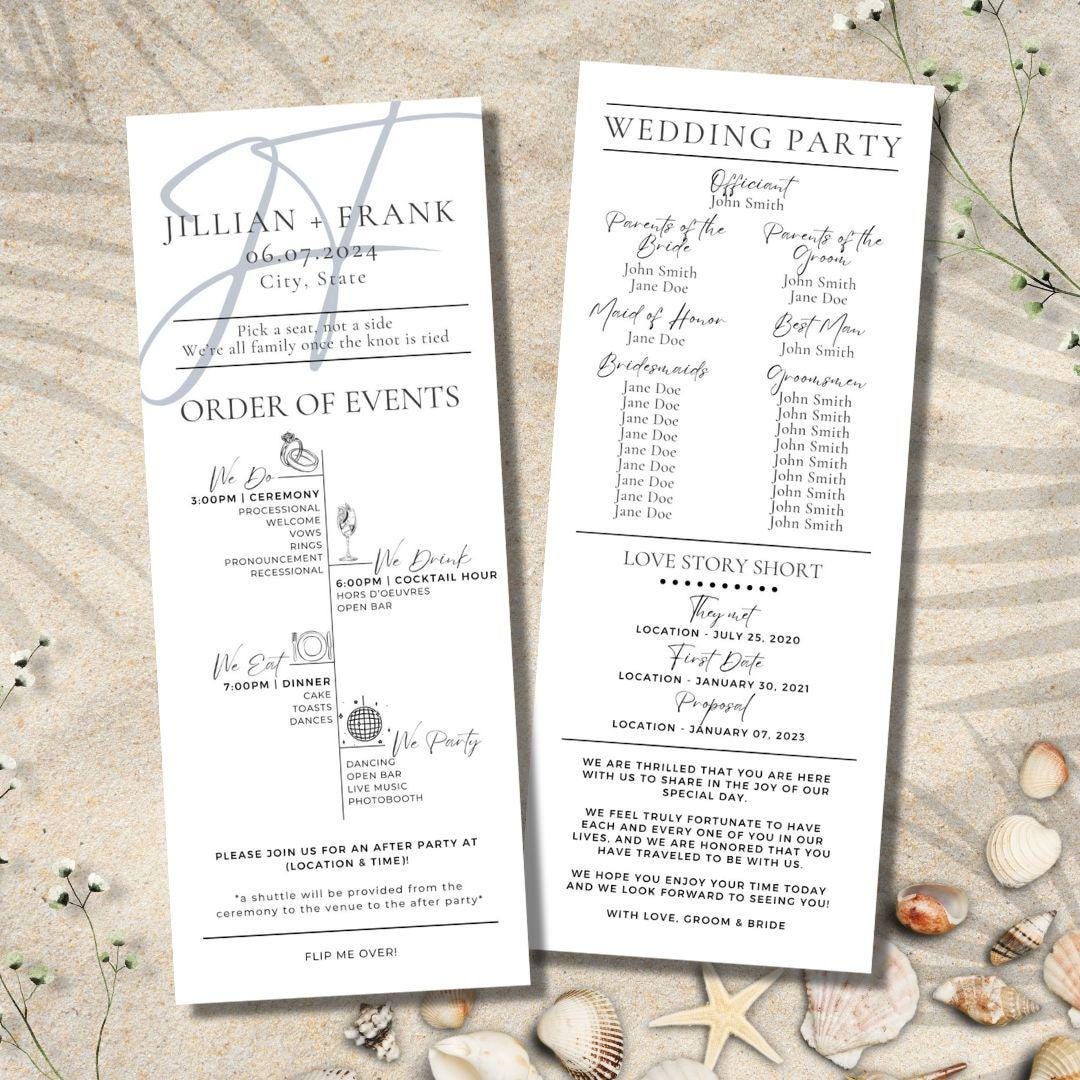 Editable Wedding Ceremony Program Template | Canva Ceremony Program ...